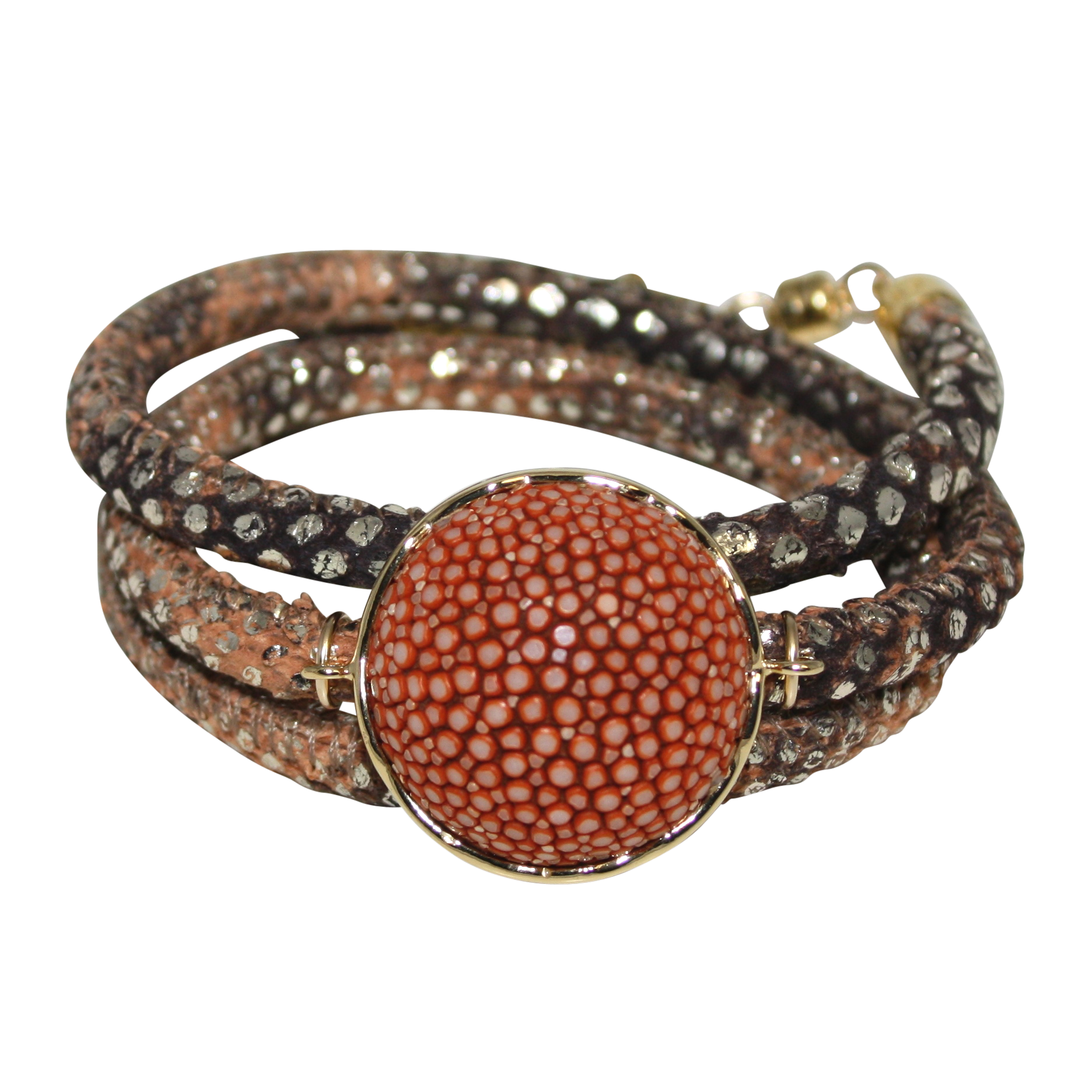 Gold Stingray Leather Bracelet Clasp